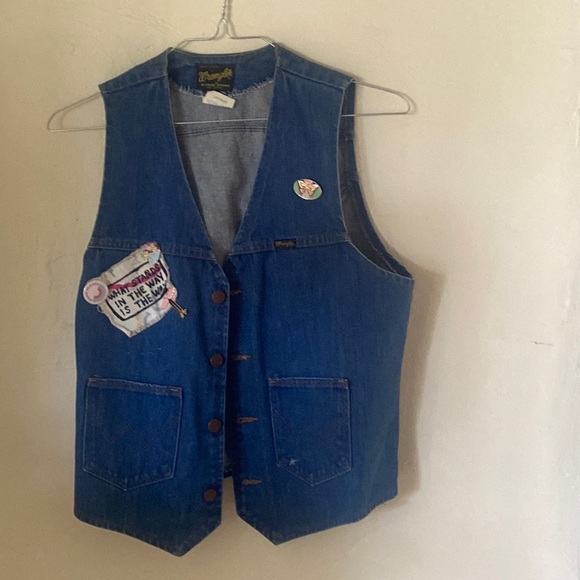 Wrangler | Other | Vintage Wrangler Conductor Midwash Denim Vest | Poshmark